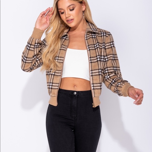 Jackets & Coats | Checkered Bomber Jacket Make A Offer | Poshmark